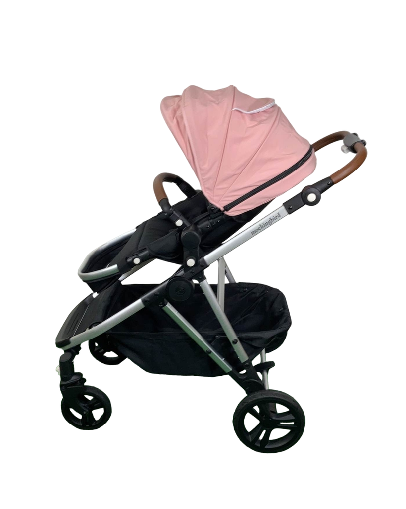 Mockingbird Single to Double 2.0 Stroller, Silver with Penny Leather,