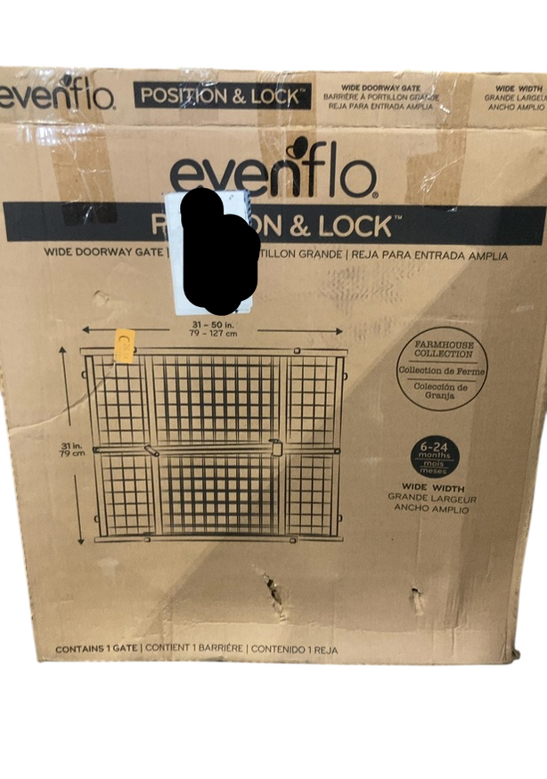 Evenflo Position And Lock Tall Pressure Mount Wood Gate, Farmhouse Col ...