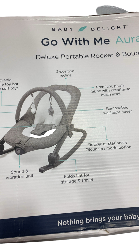 Baby Delight Go with Me Aura Deluxe Portable Rocker & Bouncer, Quilted