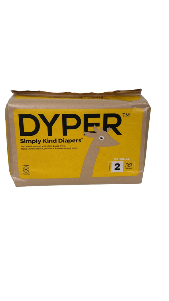 DYPER Bamboo Diapers, Size 2, 32 Count