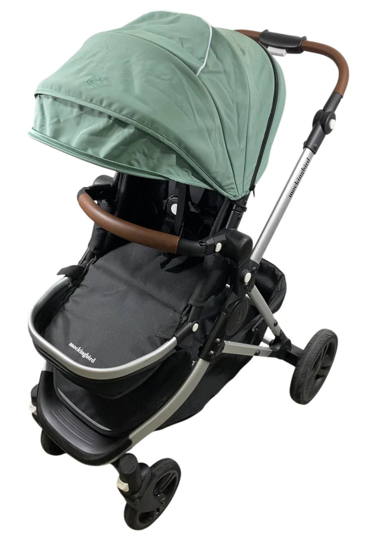 Mockingbird Single to Double 2.0 Stroller, Sage, Watercolor Drops, Sil ...
