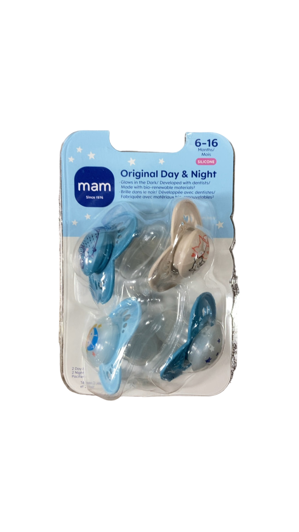 MAM Day & Night Pacifiers, 4 Pack, 6-16 Months, Boy Blue — GoodBuy Gear