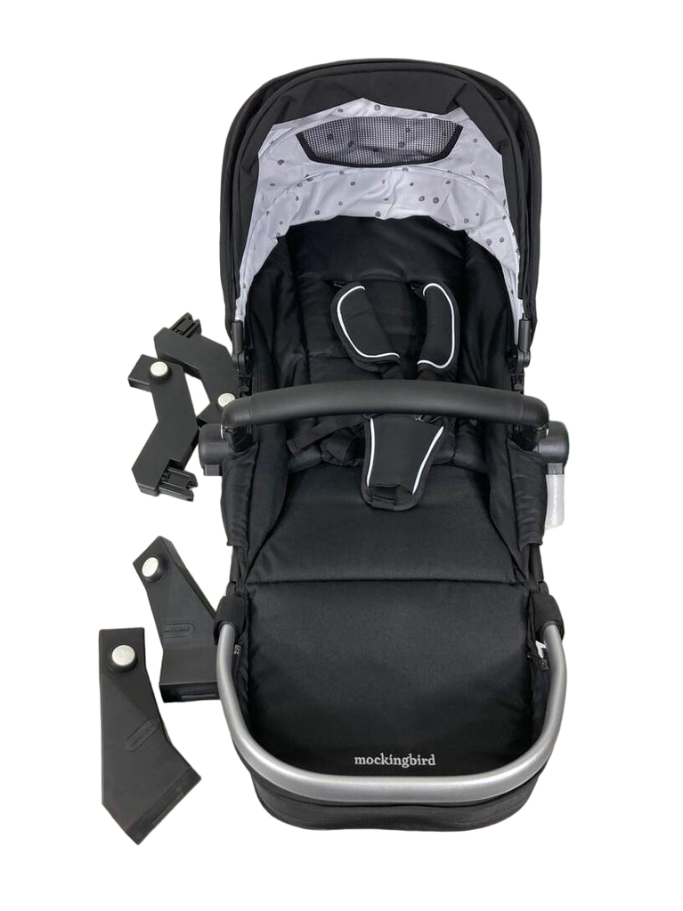Mockingbird 2nd Seat Kit 2.0, Silver with Black Leather, Watercolor Dr