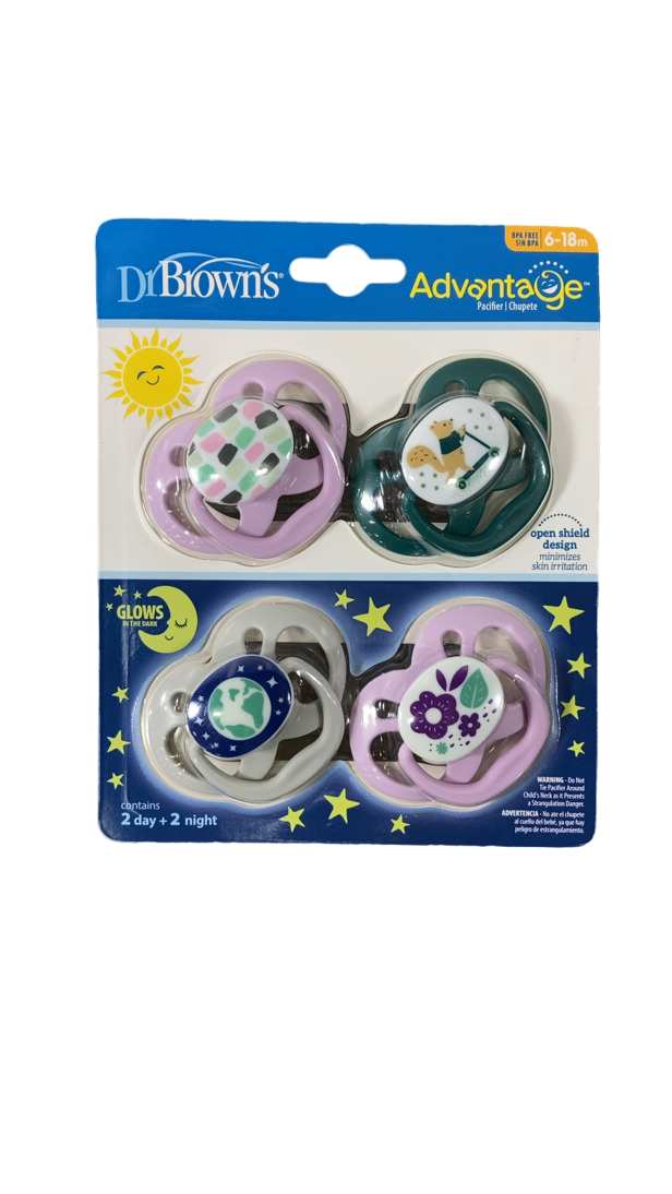 Dr. Brown's Advantage Pacifiers 4pack, 6-18mo, Purple Nature — GoodBuy Gear