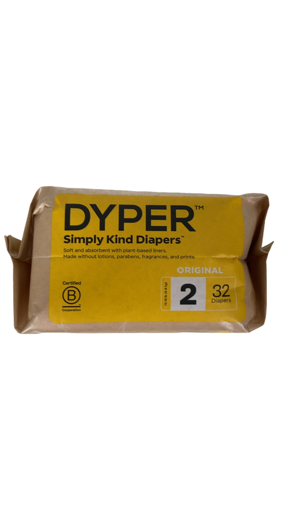 DYPER Bamboo Diapers, Size 2, 32 Count