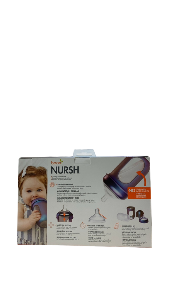 Boon Nursh Bottles 3 Pack, Medium, Metallic, 8oz