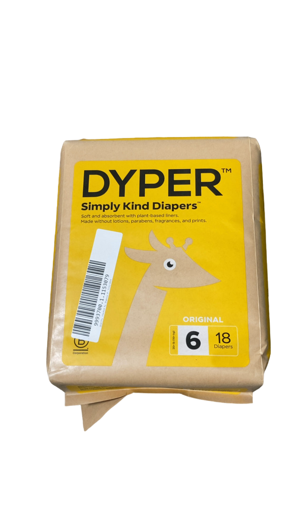 DYPER Bamboo Diapers, Size 6, 18 Count