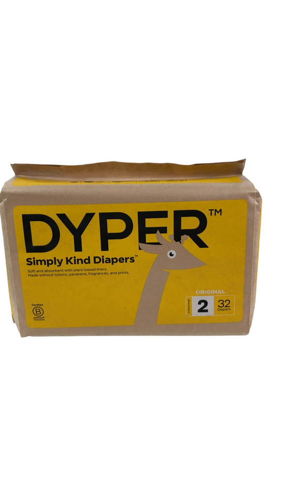 DYPER Bamboo Diapers, Size 2, 32 Count