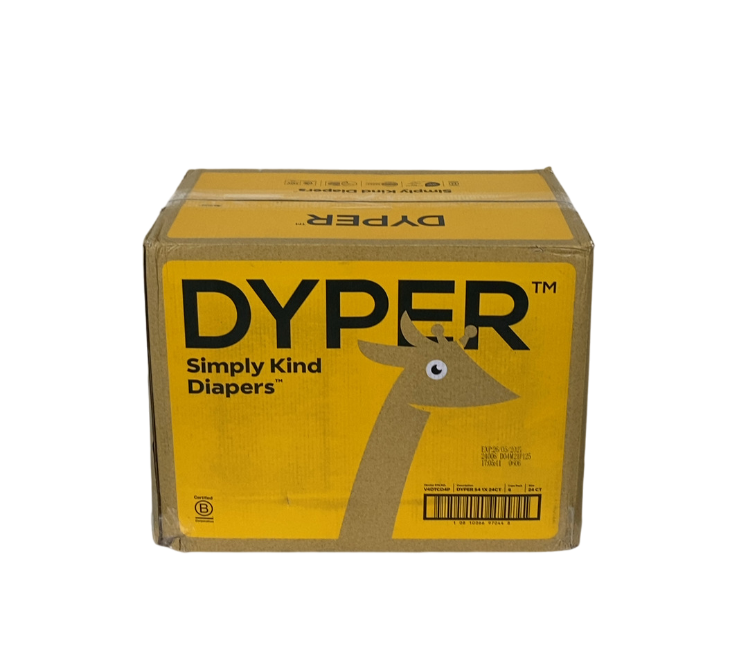 DYPER Bamboo Diaper Box, 4, 22-37 lbs, 144 Count — GoodBuy Gear
