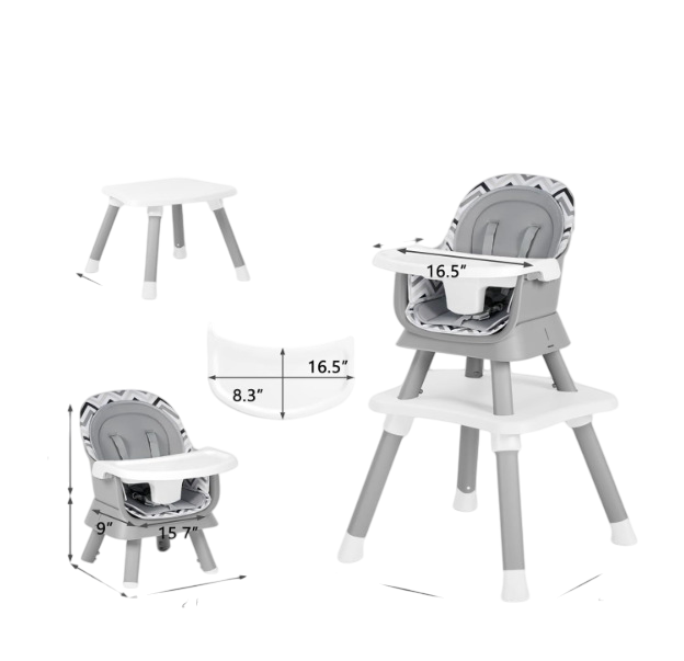Kinder King Convertible High Chair, Wavy Grain — GoodBuy Gear