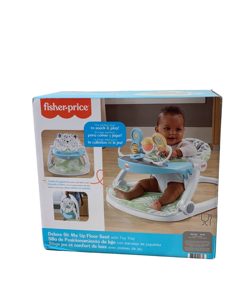 Fisher Price Premium Sit-Me-Up Floor Seat with Toy Tray, Snow Leopard