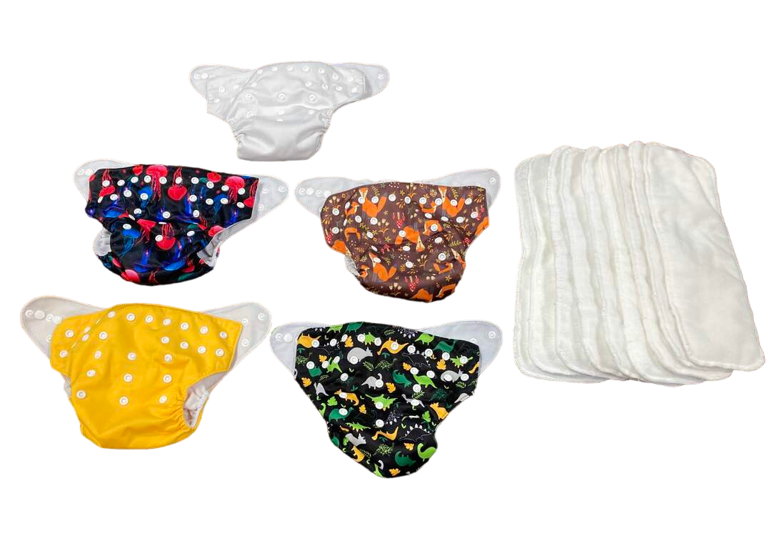 Alva Baby One Size Adjustable Cloth Diapers, 5 Pack — GoodBuy Gear