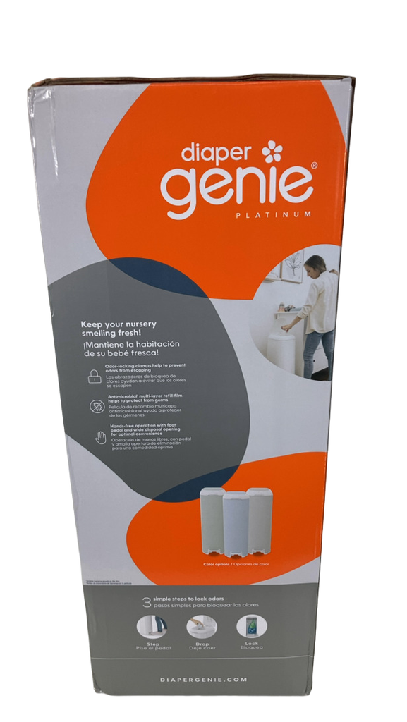 Diaper Genie Platinum Diaper Pail, White