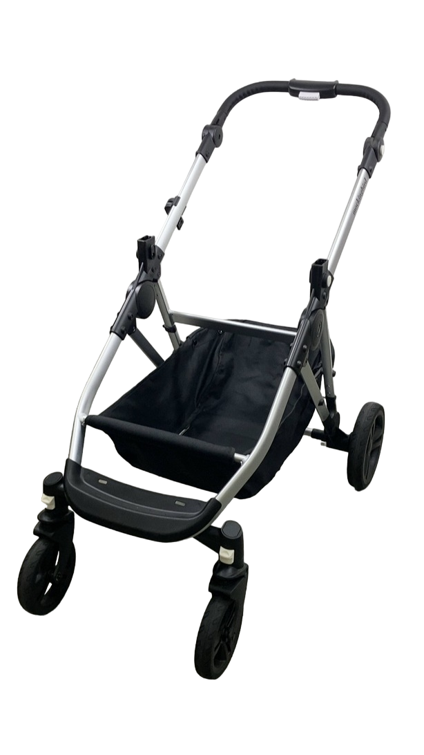 Mockingbird 2.0 Single to Double Stroller Frame, 2024, Silver With Bla ...