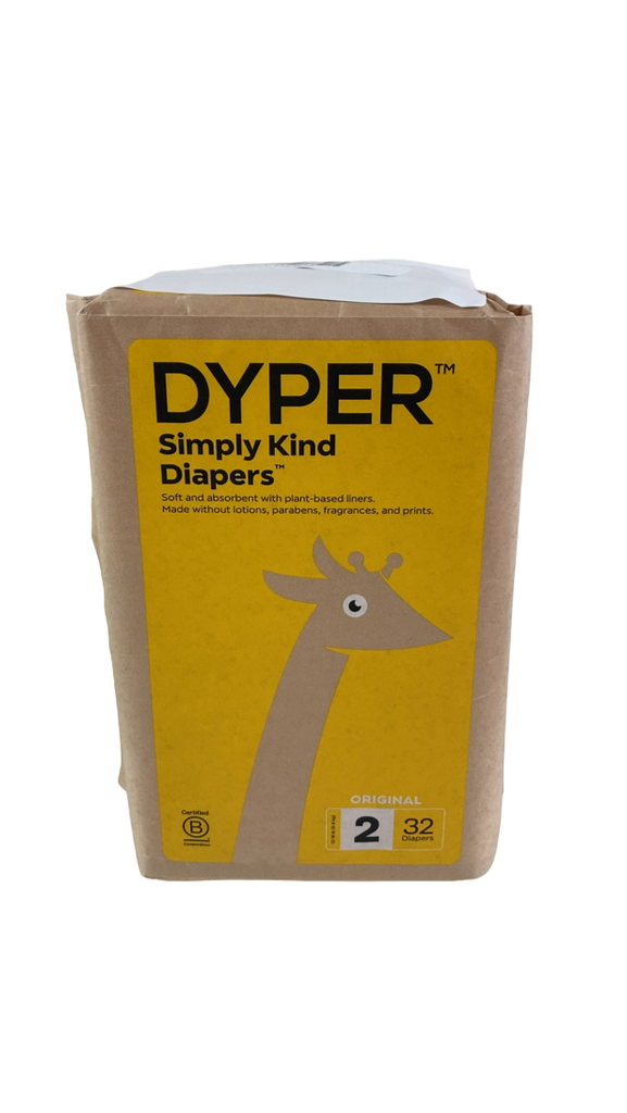 DYPER Bamboo Diapers, Size 2, 32 Count