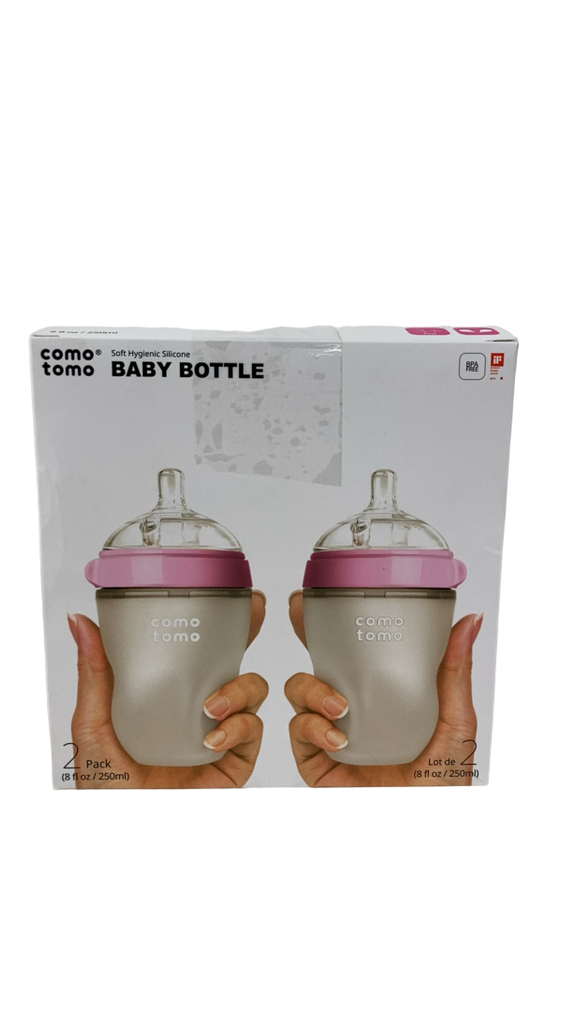 Comotomo Bottles 2 Pack, 8oz, Pink