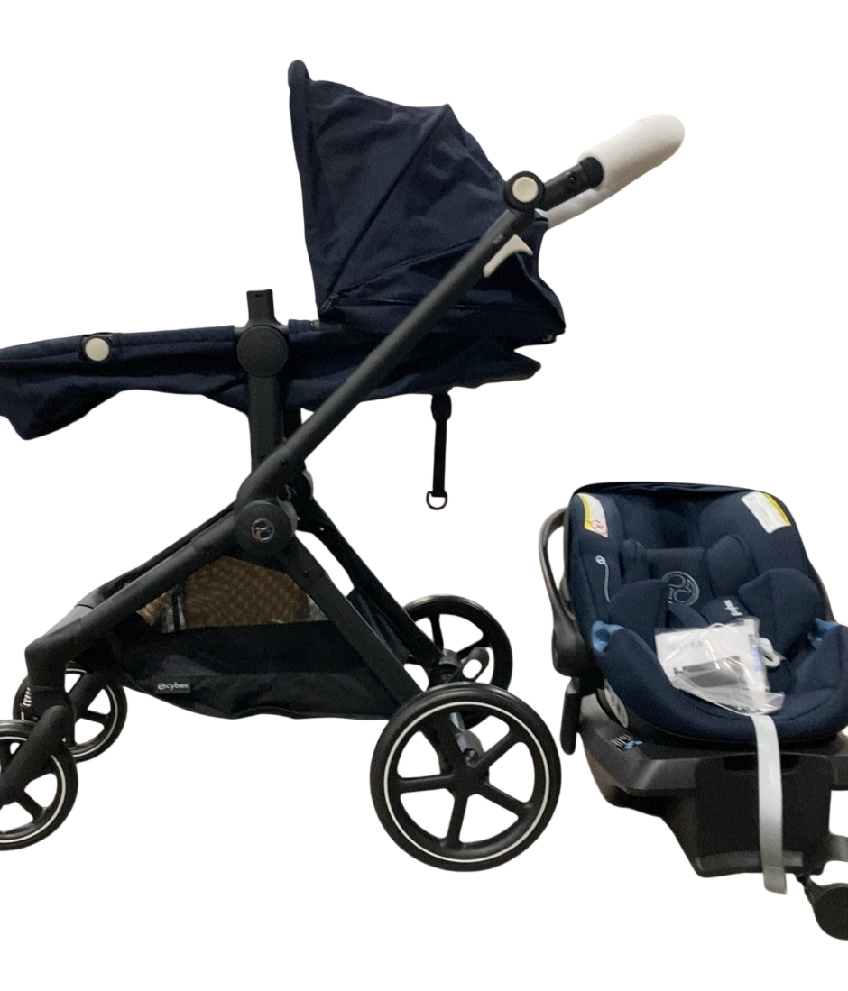 Cybex Eos and Aton G Travel System, Black, Ocean Blue, 2025 — GoodBuy Gear