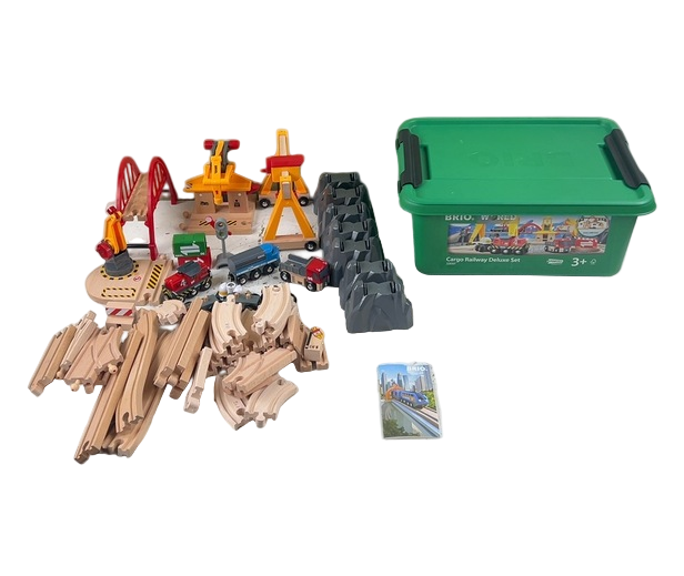 Brio Cargo Railway Deluxe Wooden Train Set, 54 Piece Set — GoodBuy Gear