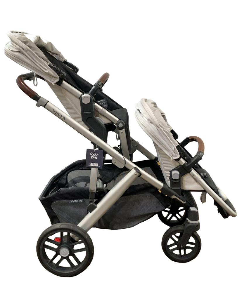 UPPAbaby VISTA V2 Double Stroller, 2019, Bryce (White Marl)