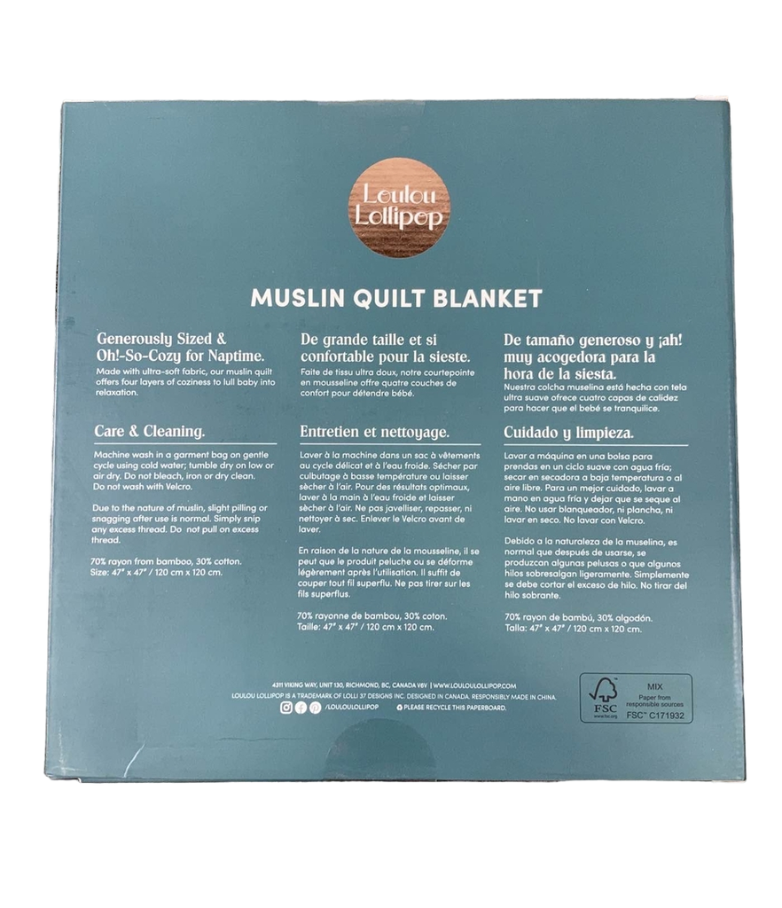 LouLou Lollipop Muslin Baby Quilt, World Map