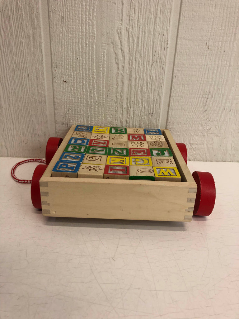 Melissa & Doug Classic ABC Block Cart Wood Toy