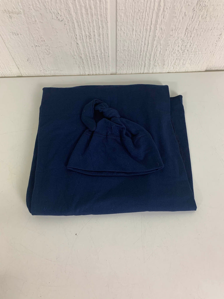 Milkmaid Swaddle And Hat Set, Navy