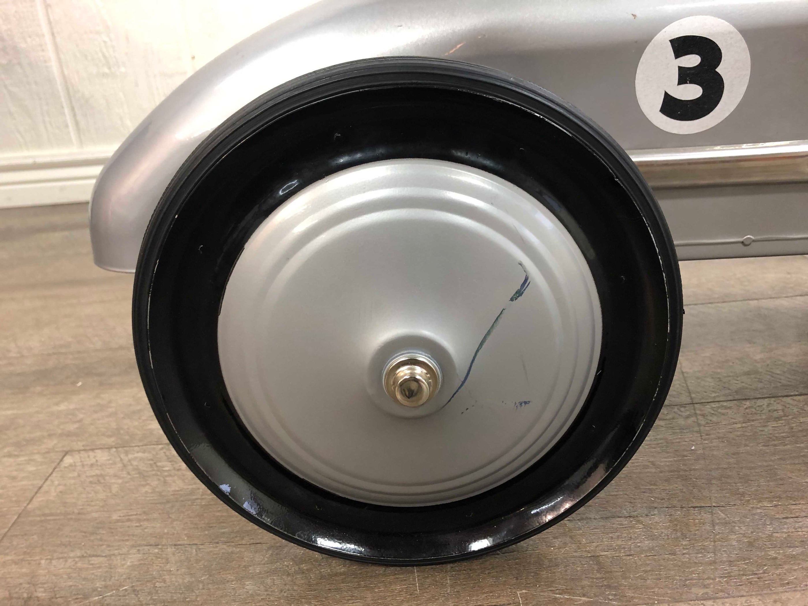 Morgan Cycle Retro Racer Ride On, Silver — GoodBuy Gear