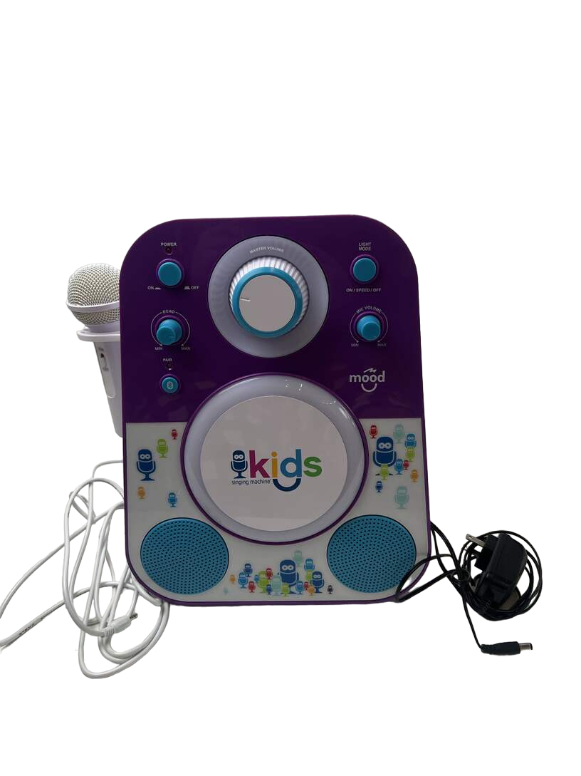 The Singing Machine Kids Mood LED Glowing Bluetooth Sing Along Speaker ...