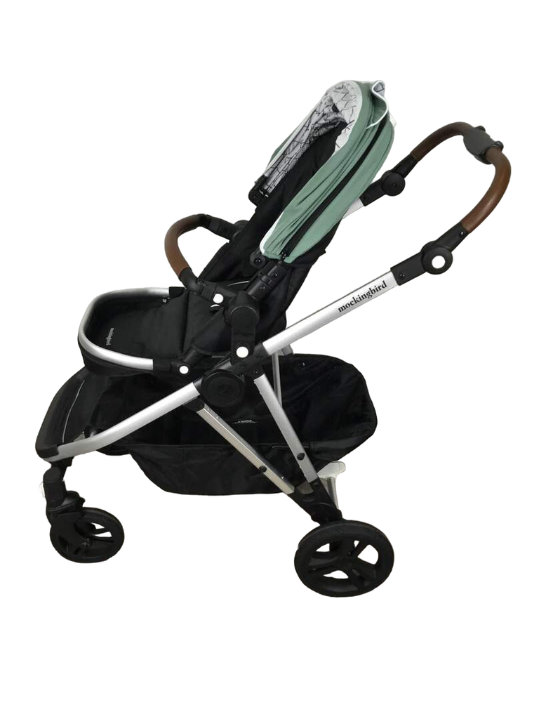 Mockingbird Single to Double Stroller, 2022, Silver with Penny Leather