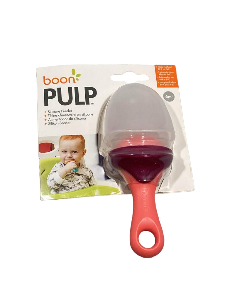 Boon Pulp Silicone Feeder, Coral/Purple, 1-Pack
