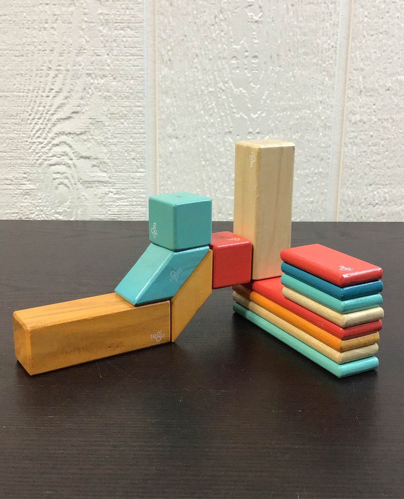 Tegu Magnetic Wood Blocks, 14 Piece