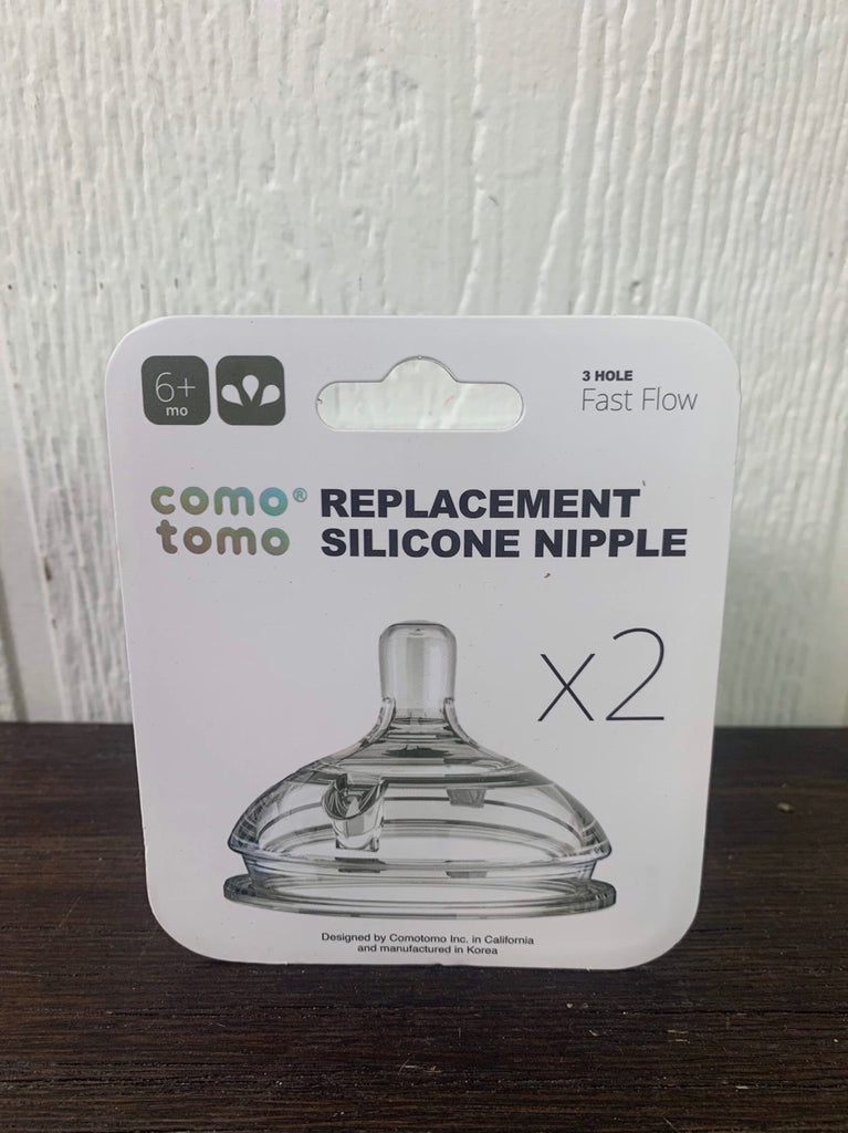 Comotomo Replacement Nipples Fast Flow,( 2 Pack)
