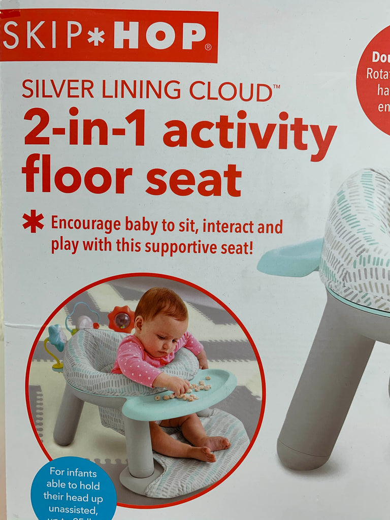 Skip Hop 2-in-1 Activity Floor Seat, Silver Lining Cloud