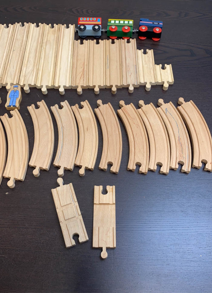 On Track USA Wooden Train Set 35 Piece