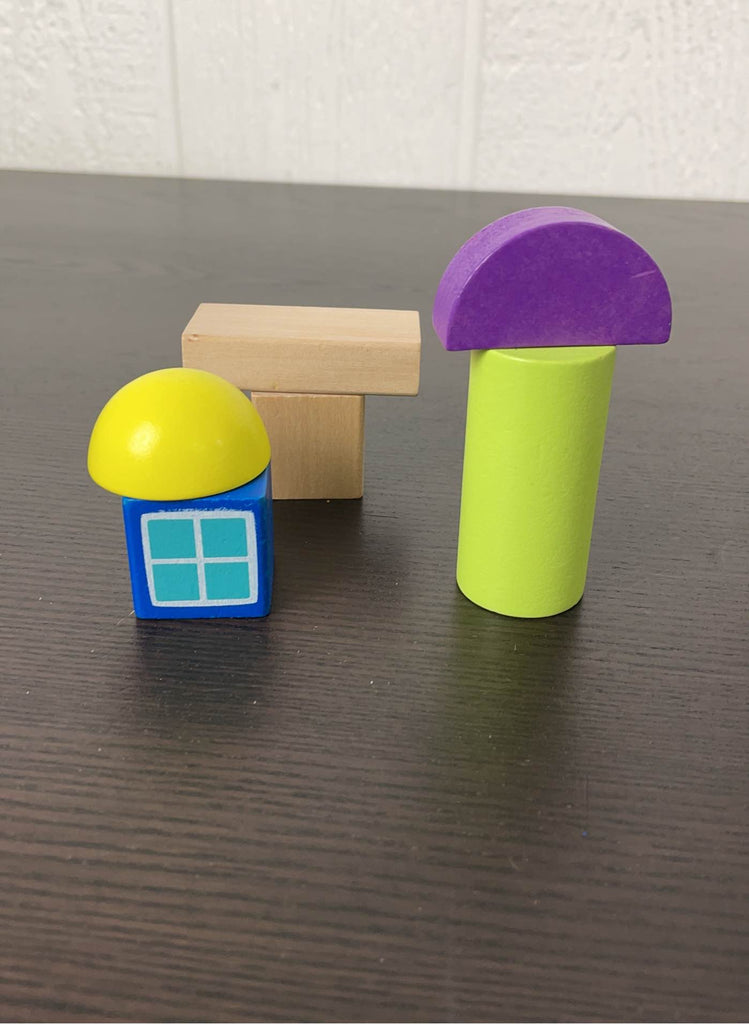 Constructive Playthings 100 Pcs Wooden Blocks