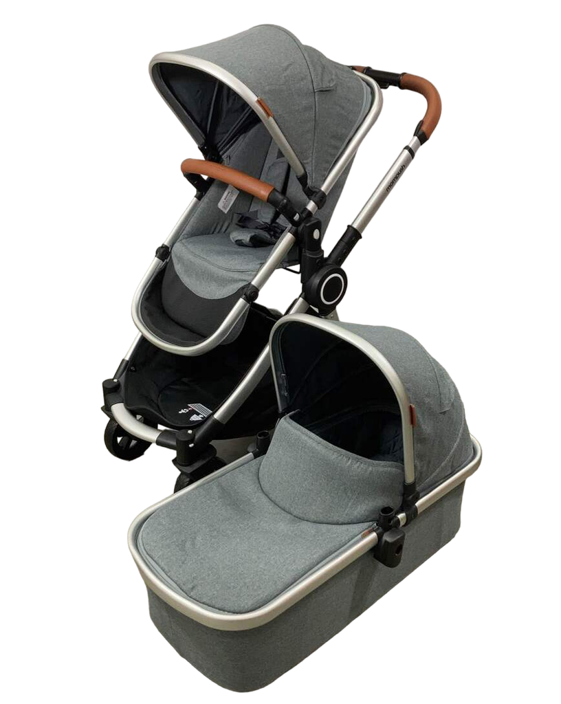 Mompush Ultimate 2 Baby Stroller, 2021, Grey with Silver Frame