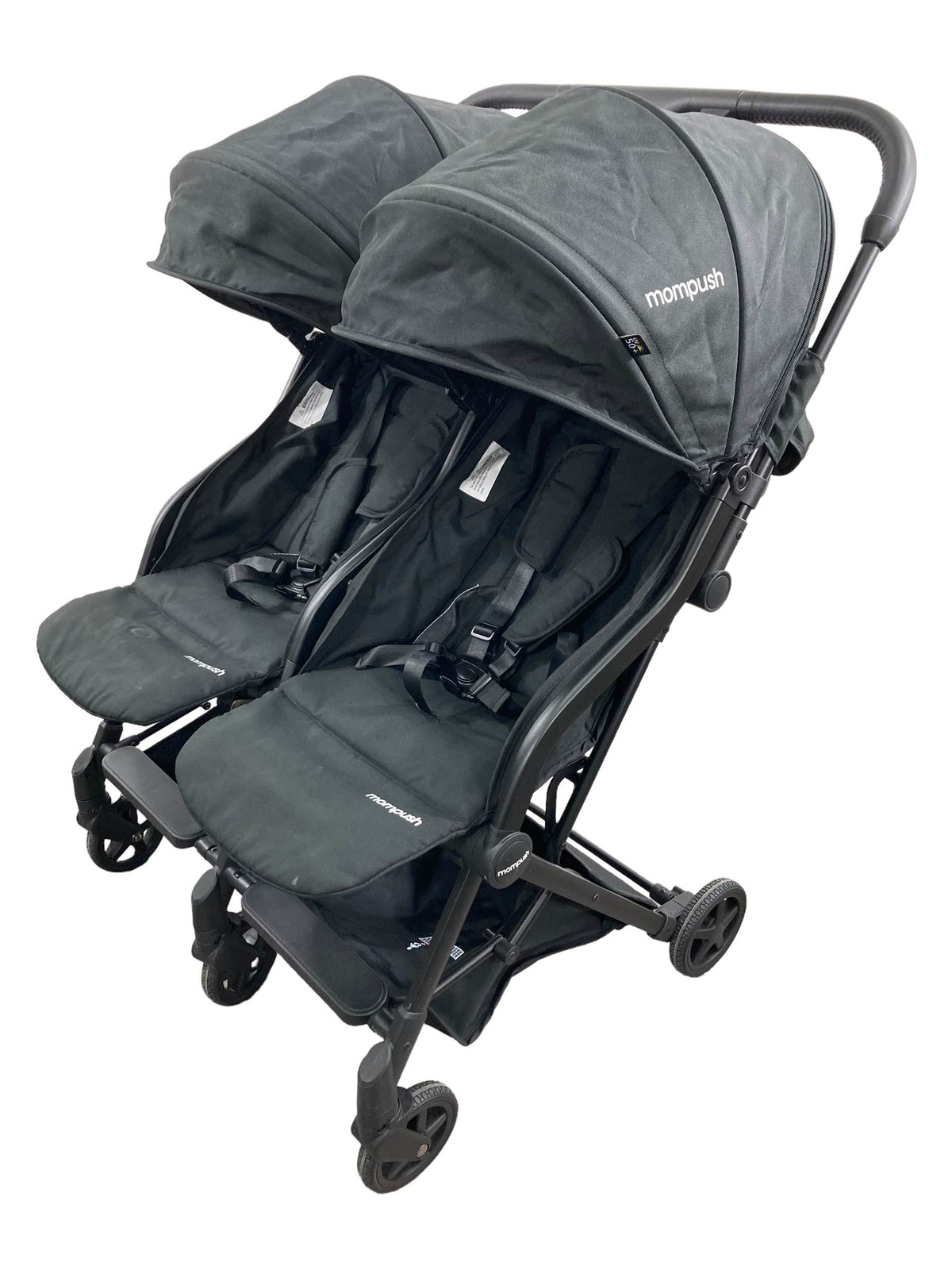 Mompush Lithe Double Stroller, 2021, Black — GoodBuy Gear