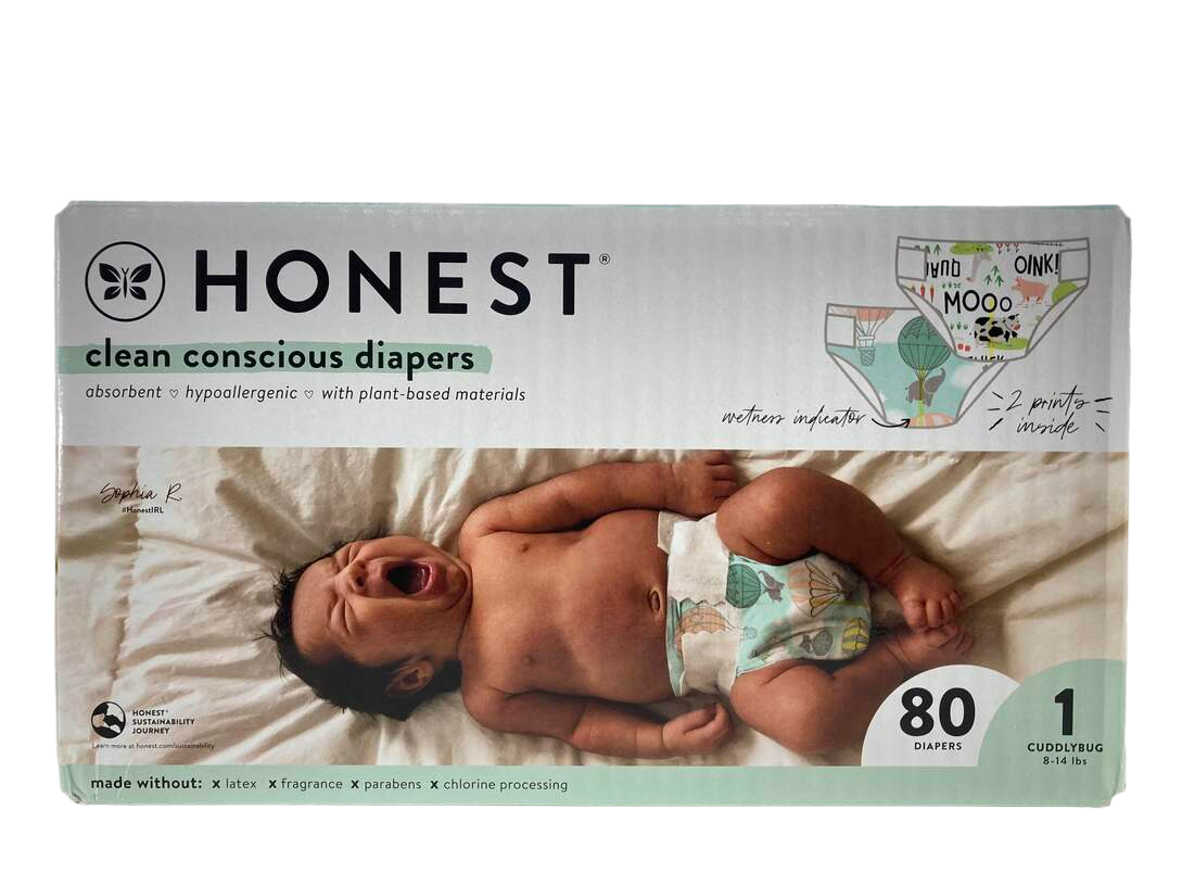 Honest Company Club Box Diapers, Size 1, Above It All + Barnyard Babie ...