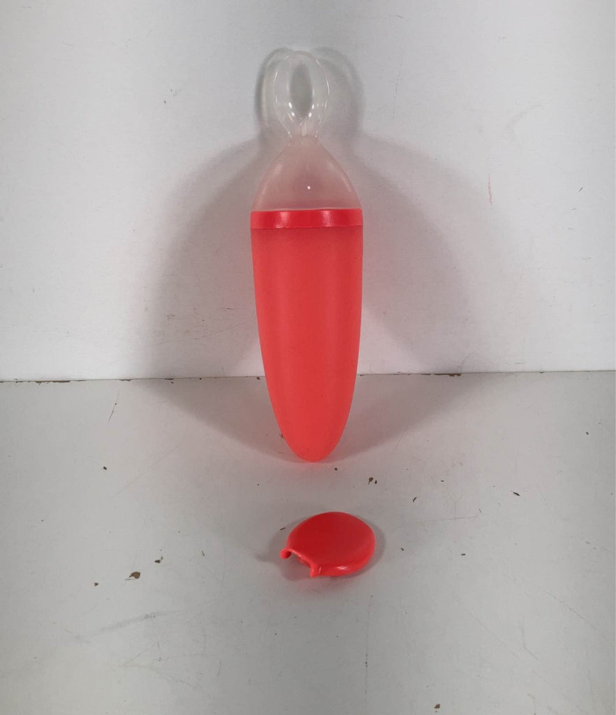 Boon Squirt Silicone Baby Food Dispensing Spoon, Orange