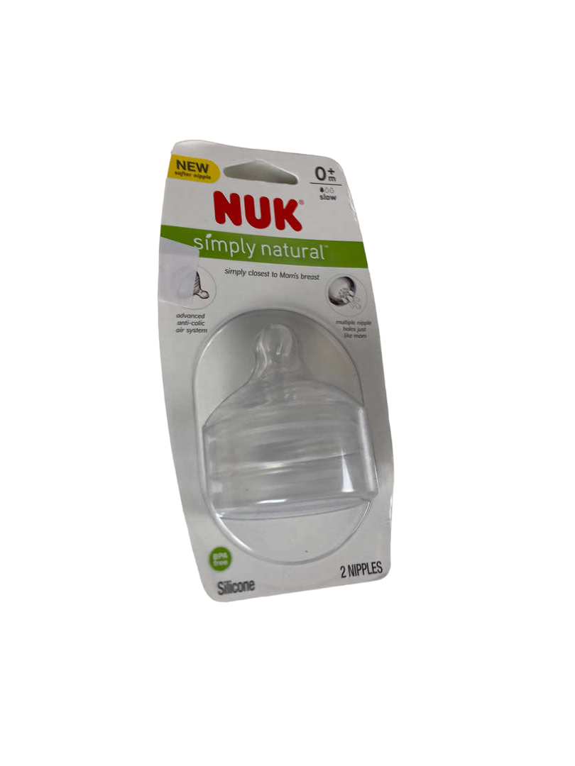 NUK Simply Natural Nipples 2 Pack, Slow — GoodBuy Gear