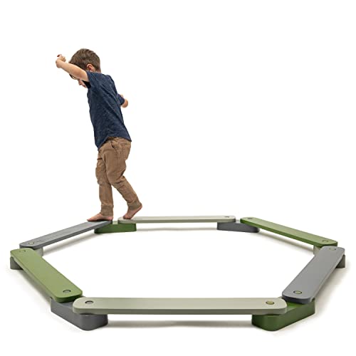 JumpOff Jo Boardwalk Wood Balance Beam Obstacle Course, Camo