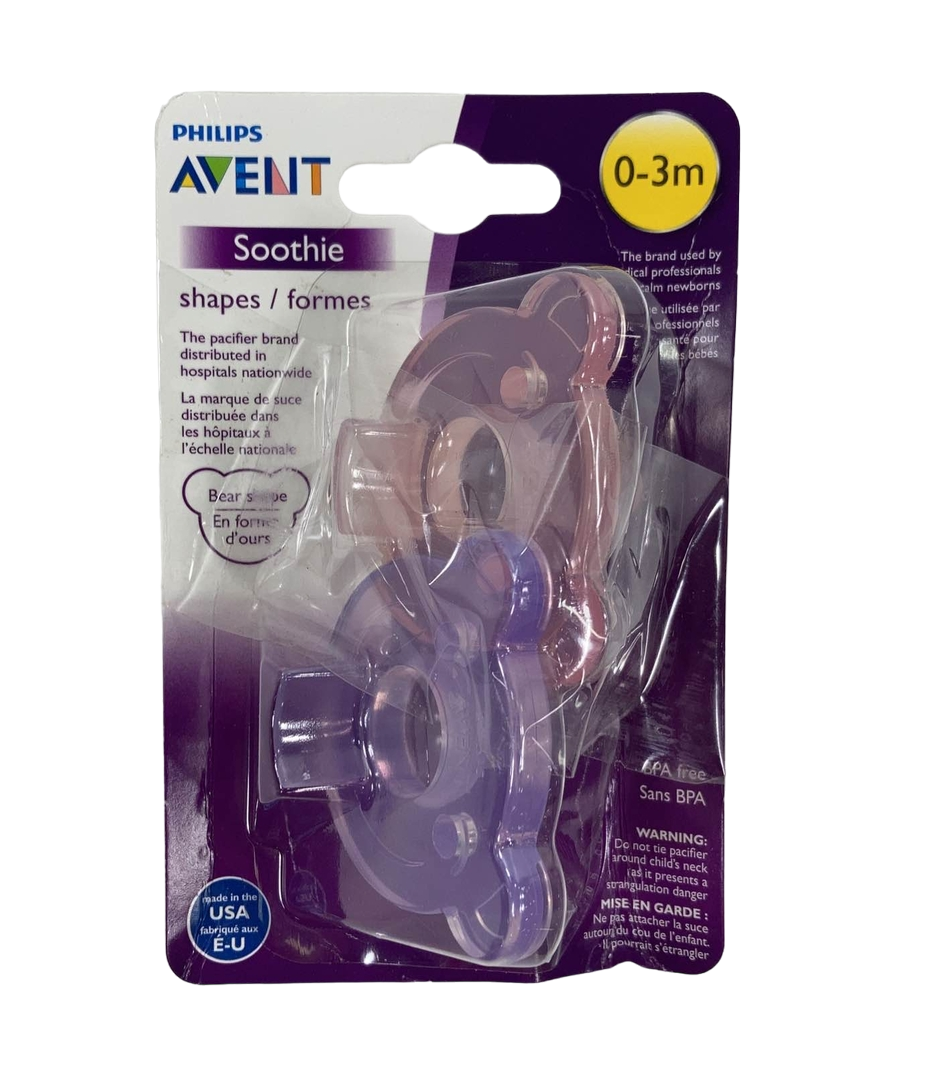 Philips Avent Soothie Pacifiers, 0-3 Months, 2-Pack, Teddy Bear ...
