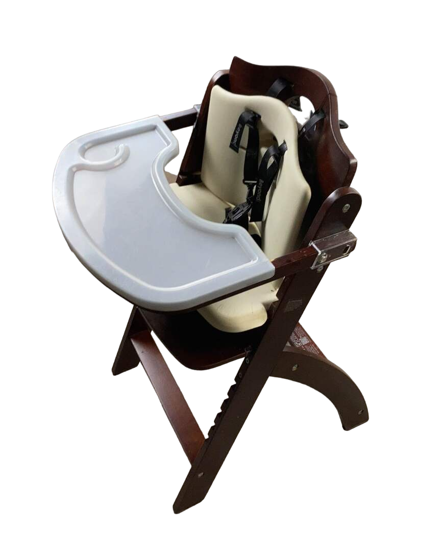 Abiie Beyond Junior Y Wooden High Chair, Mahogany/White — GoodBuy Gear
