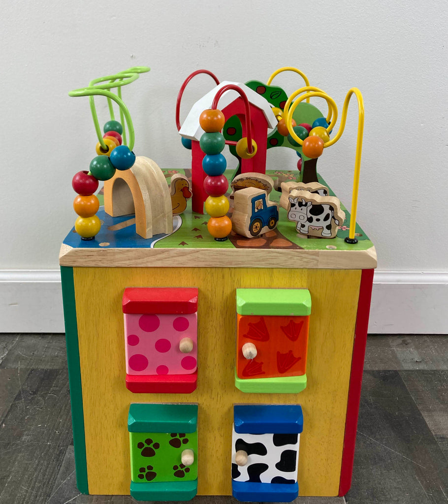 B. toys Zany Zoo Wooden Activity Cube