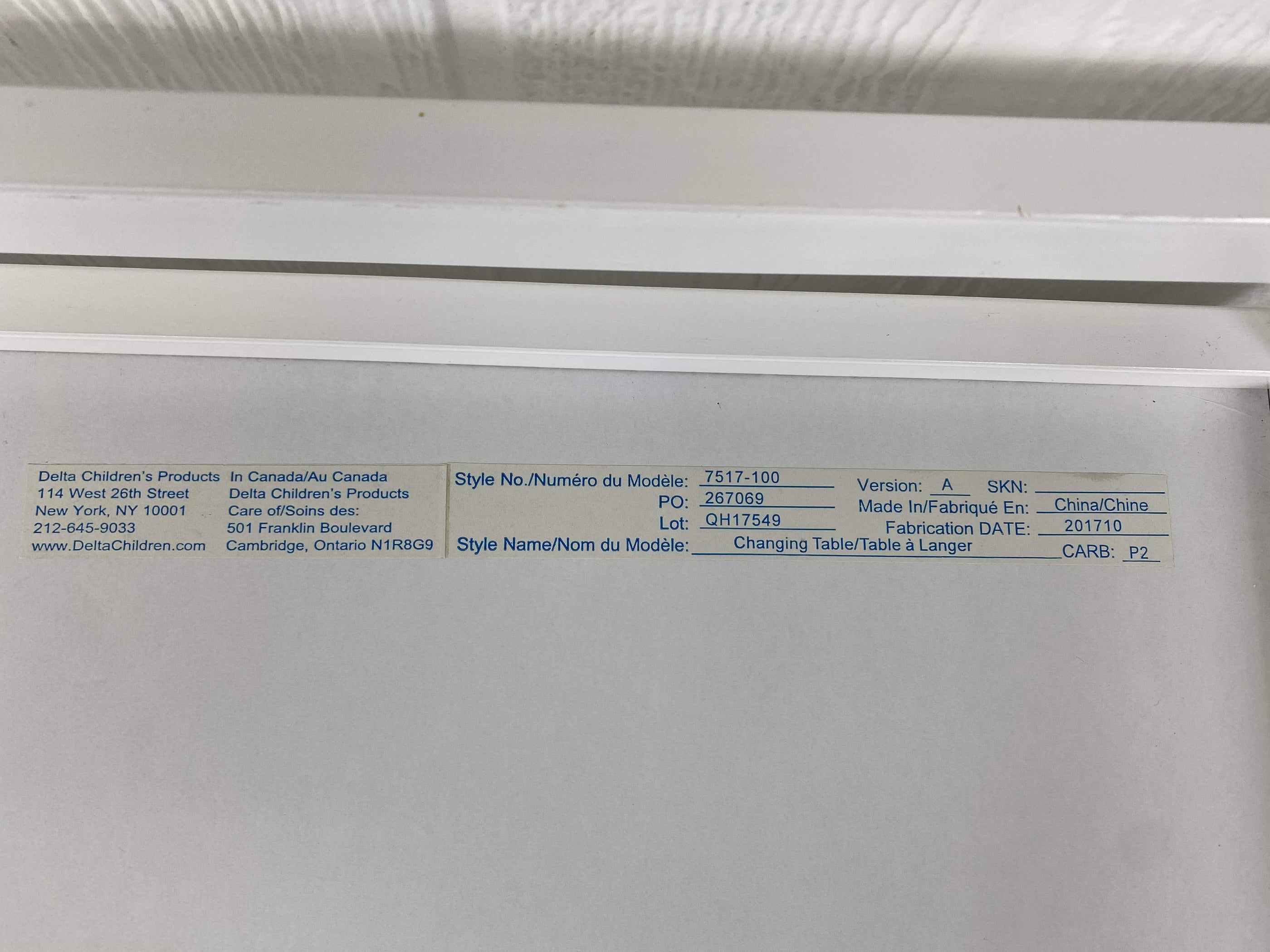 Delta Children Harbor Changing Table, White — GoodBuy Gear