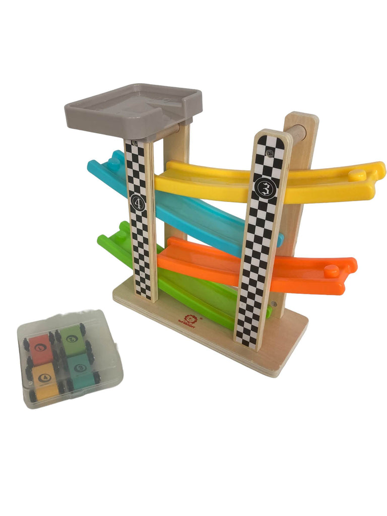 Top Bright Wooden Car Ramp Race Track