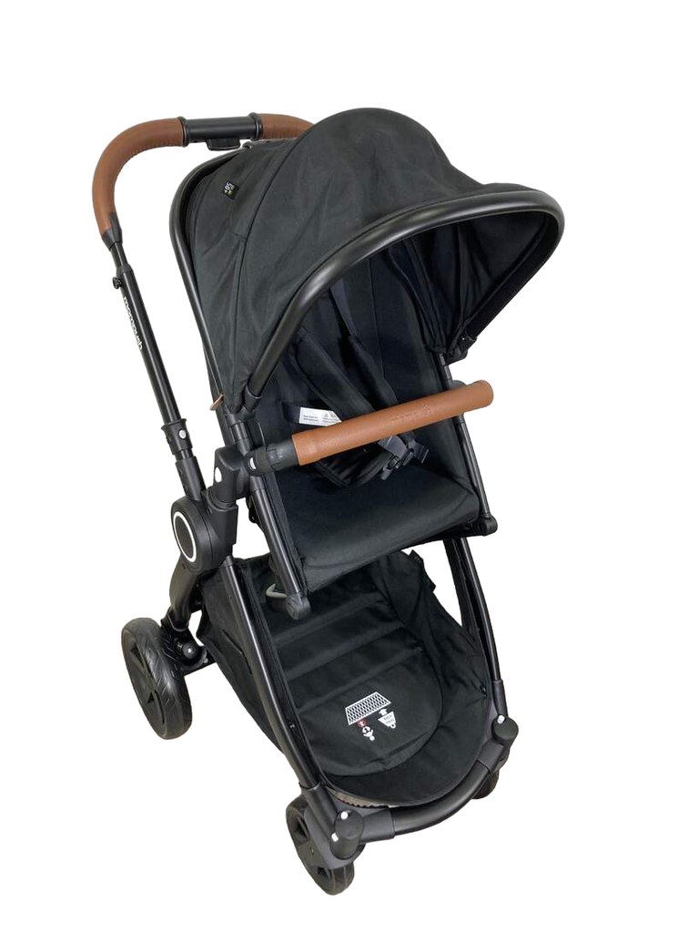 Mompush Ultimate 2 Baby Stroller, Black with Black Frame, 2022
