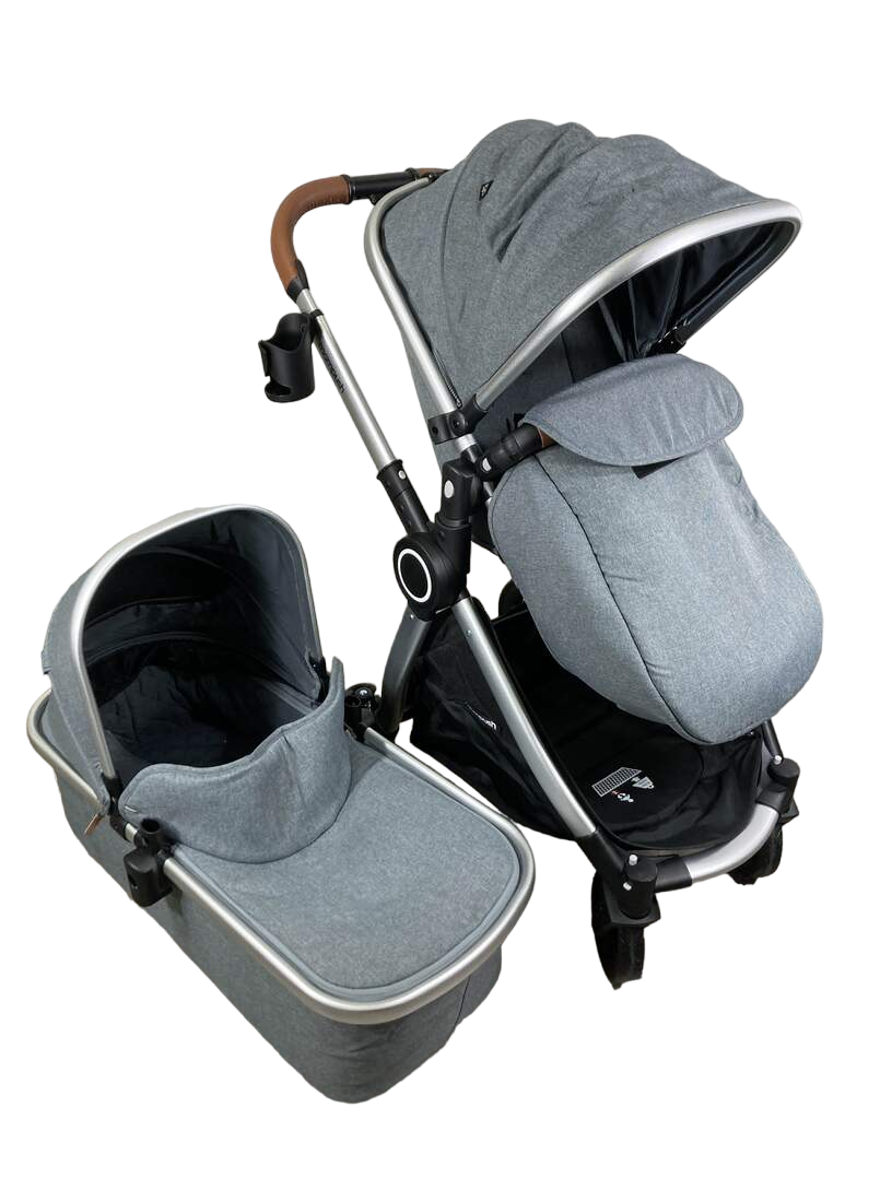 Mompush Ultimate 2 Baby Stroller, Grey with Silver Frame — GoodBuy Gear