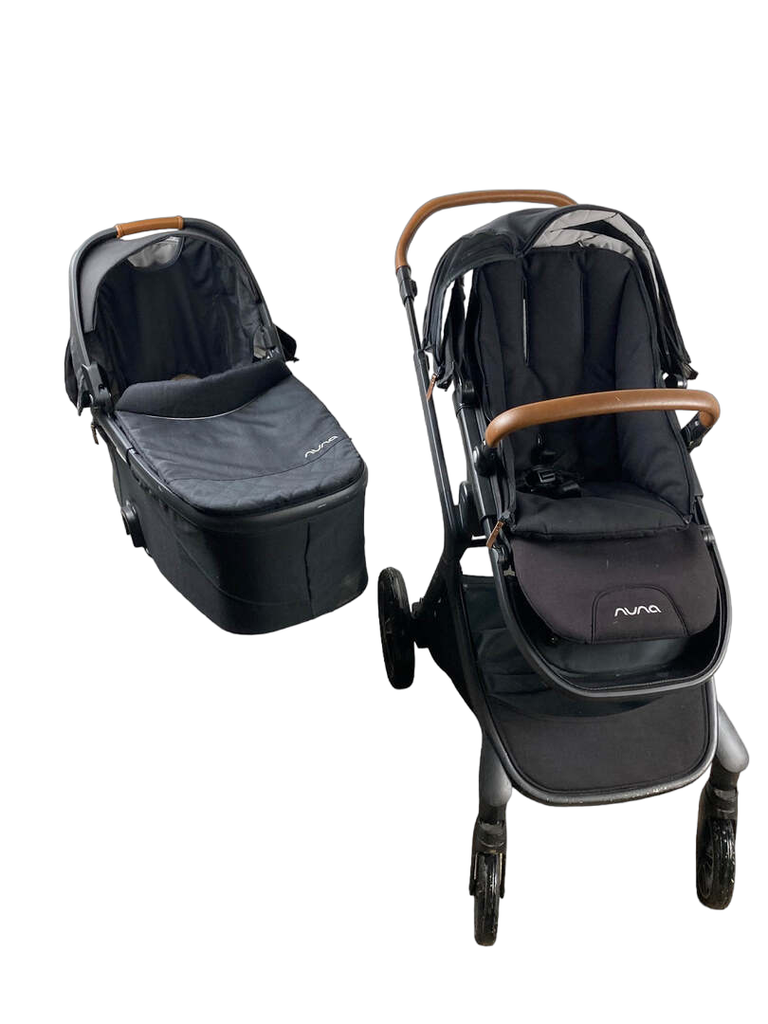 Nuna Demi Grow Stroller with Carry Cot, 2021, Black Caviar