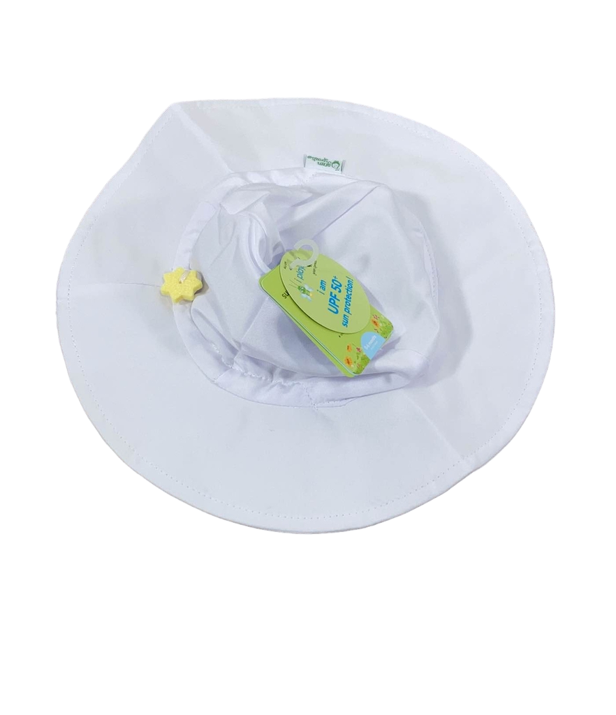 Green Sprouts UPF 50+ Eco Brim Sun Hat, White, 0-6 months